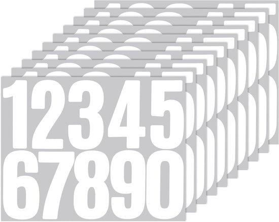 10 Sheets Waterdichte Nummer Stickers voor Mailbox - Zelfklevende ...