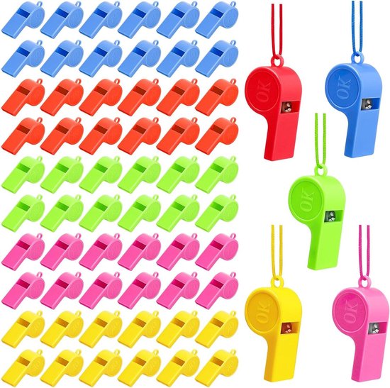 Nordivar - Plastic Fluitjes met Koord voor Sport, Schoolsport en ...