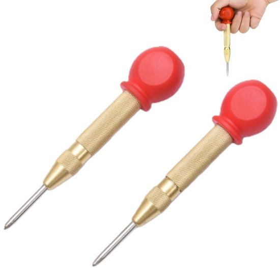 2 stuks - automatische centerpons - messing veerbelaste centerboor ...