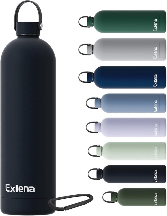 Geïsoleerde waterflessen 1,5 l met handvat en karabijnhaak ...