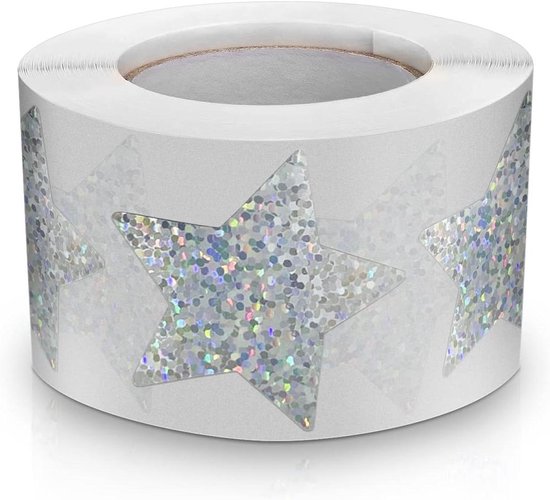Nordivar - Zilveren zelfklevende ster stickers rol 1,5 inch ...