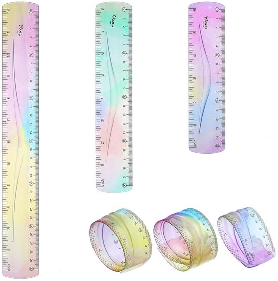 Set van 3 Flexibele, Onbreekbare Linialen (30/20/15 cm) - Leerliniaal ...