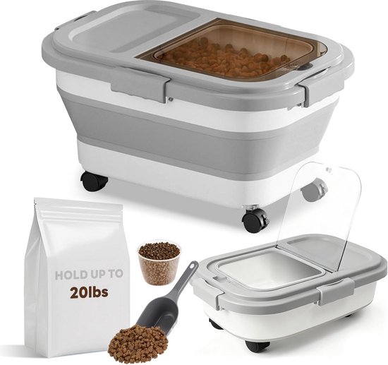 Luchtdichte Opbergdoos voor Hondenvoer - Voerton met Maatbeker en Lepel ...