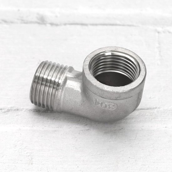 MK Stoer - 2 roestvrijstalen 90 graden elleboog connectors voor pijp ...