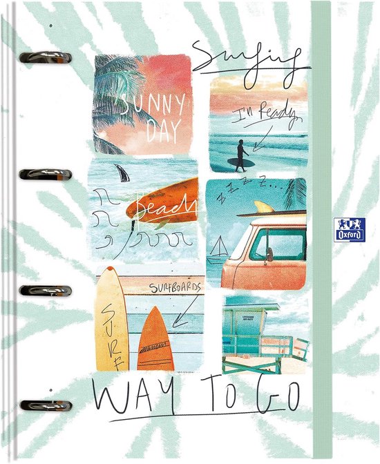 Map A4+ met 4 ringen en stevige deksel, inclusief geruite navulling en ...