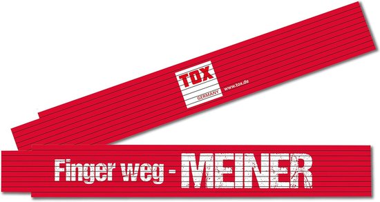 Meetlat met hoekeenvoudige functie - 2 meter in rood - Beukenhout | bol