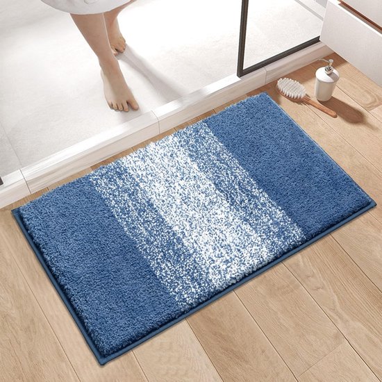 Grote badmat 80×120 cm – blauw, antislip, absorberend en machinewasbaar ...
