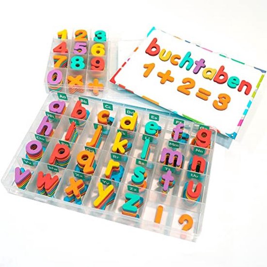 Magnetische letters en cijfers set voor kinderen – 182 letters, 81 ...
