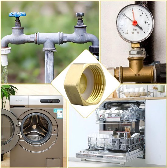 Green Glow - Messing doppen met 3/4 inch zeskant uitloop voor diverse ...