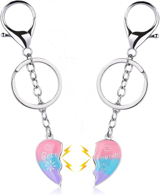 Hartvormige Sleutelhangers voor Beste Vriendinnen - Set van 2 | bol