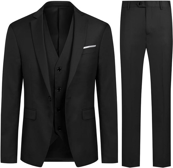 Zakelijk Pak Heren Slim Fit 3-Delig Colbert en Broek voor Bruiloft en ...
