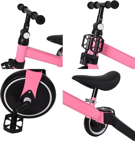 Tricycle et Draisienne 4-en-1 pour Enfant avec Barre de Poussée, Âge 1 ...