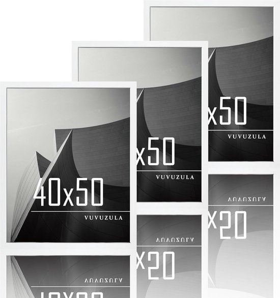 Set van 3 Witte Houten Fotolijsten 40x50 cm MDF | bol