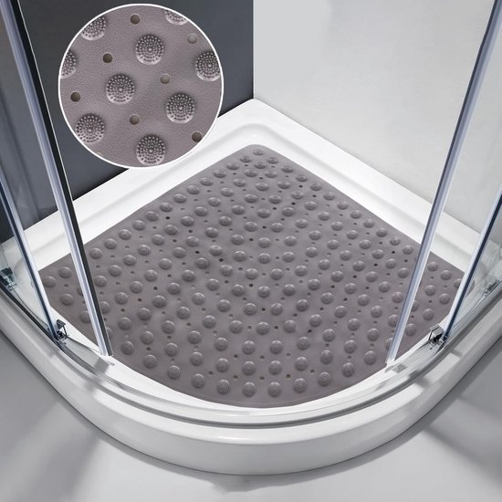 Antislip Douchemat met Zuignappen - Grote Hoekdouchemat voor Badkamer ...