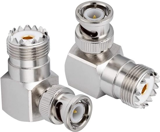UHF naar BNC Adapter - 90 Graden Hoek Antenne Adapter voor CB Radio en ...