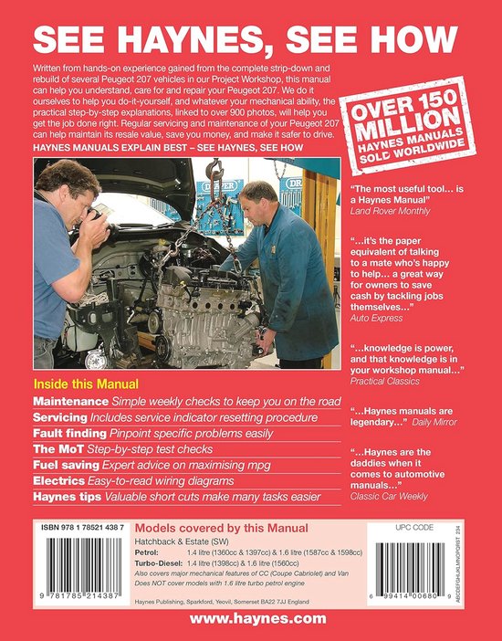 Peugeot 207 (2006-2013) Spare Parts and Maintenance Guide | bol