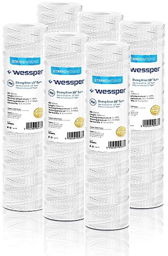 6X 10 inch polypropyleen sediment vervangingsfilter voor omgekeerde ...