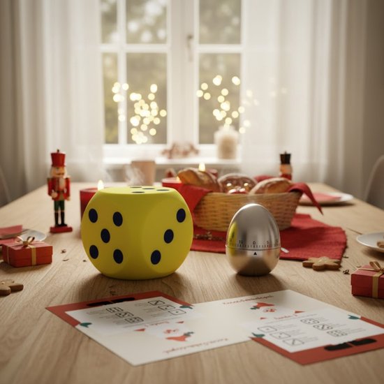 Kerst Dobbelspel - A4 papier - XL foam dobbelsteen groen - kookwekker ...