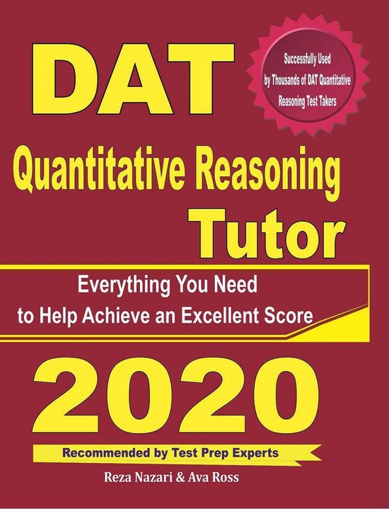 DAT Quantitative Reasoning Tutor | 9781646128600 | Ava Ross | Boeken | bol