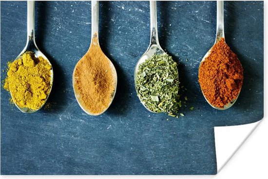 Poster Kruiden - Lepel - Eten - 180x120 cm XXL | bol.com
