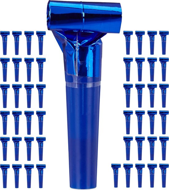 Relaxdays roltongen feest toeter - feesttoeters - 50 stuks - roltoeters ...