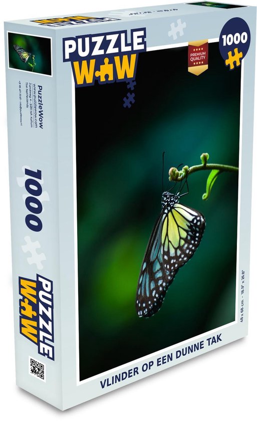 Puzzel Vlinder op een dunne tak - Legpuzzel - Puzzel 1000 stukjes ...