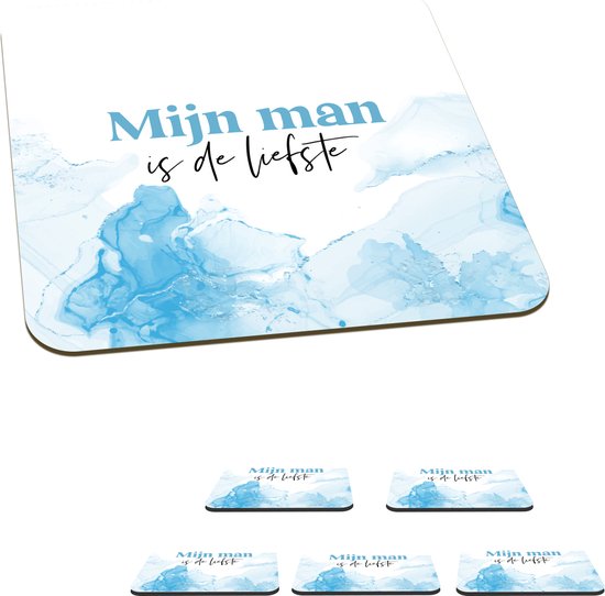 Onderzetters voor glazen - Man - Quote - Mijn man is de liefste - 10x10 ...