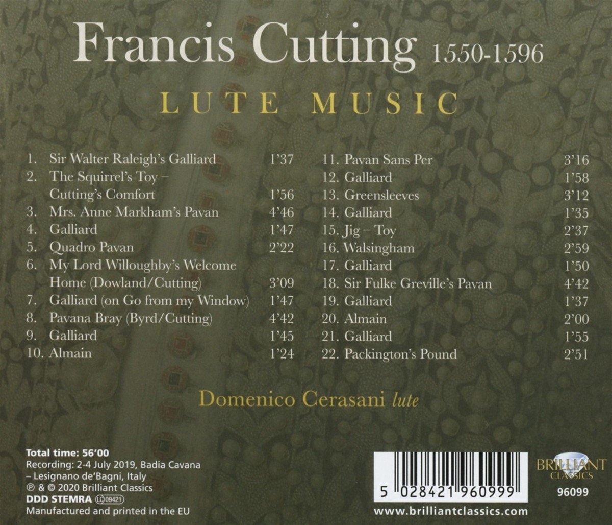 Domenico Cerasani - Cutting: Lute Music (CD), Domenico Cerasani | CD ...