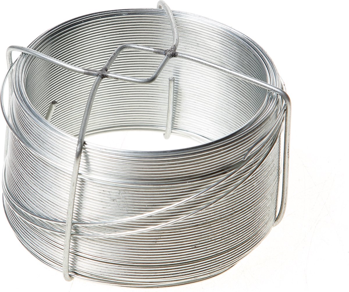1x stuks binddraad / binddraden staal verzinkt 0,9 mm x 50 m op rol ...