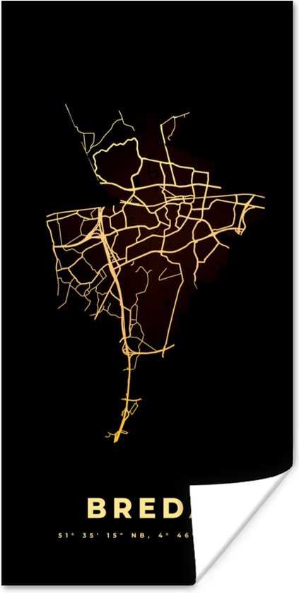 Poster Stadskaart - Plattegrond - Breda - Kaart - 60x120 cm | bol