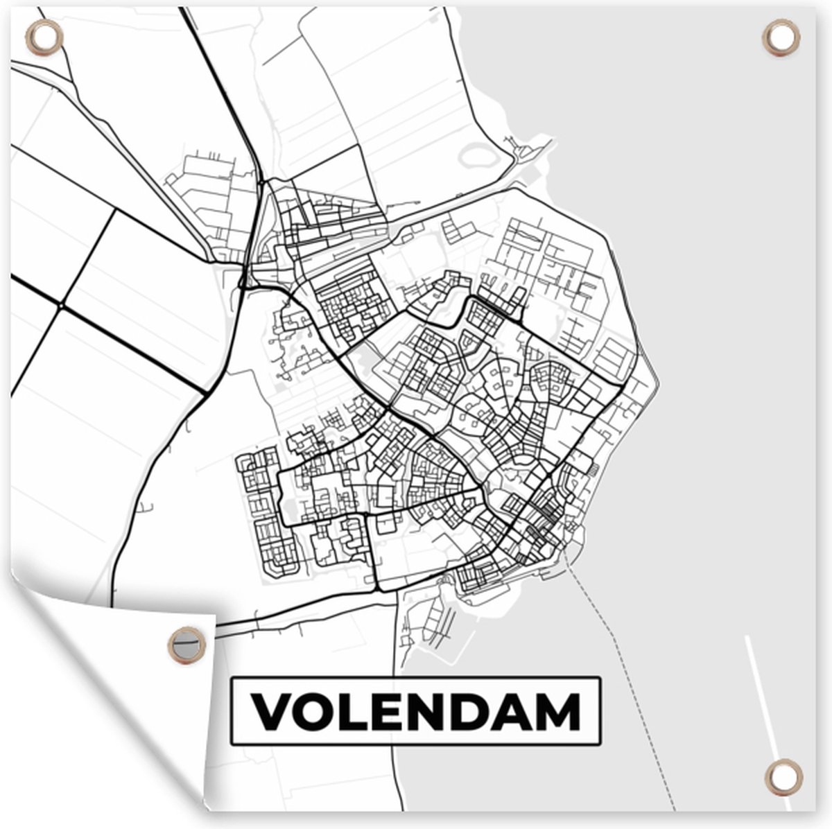 Tuin poster Kaart - Volendam - Plattegrond - Stadskaart - 200x200 cm ...