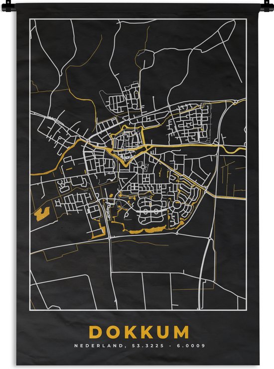Wandkleed - Wanddoek - Dokkum - Stadskaart - Plattegrond - Kaart ...