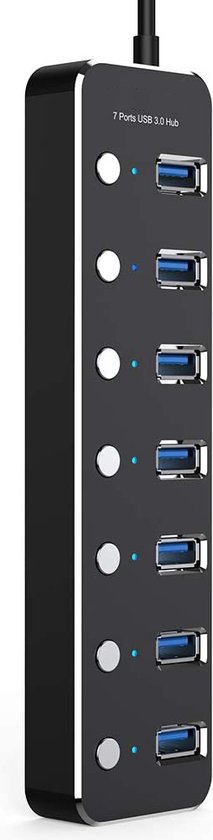 NÖRDIC USBC-HUB37 USB-C naar 7x USB hub - USB-C 3.0 - 5Gbps - Met ...