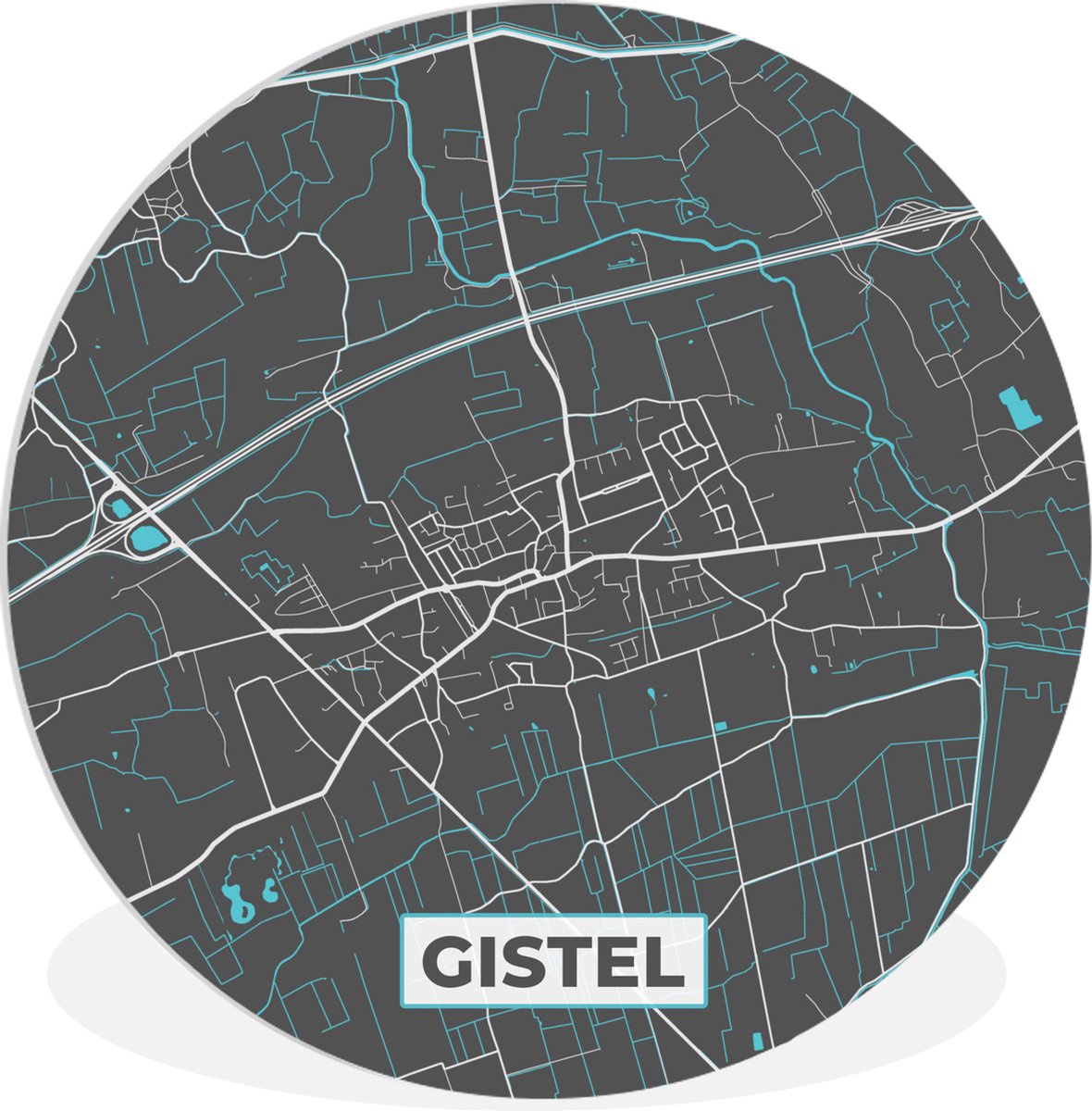 Wall Circle - Wall Circle Indoor - City Map - Grijs - Carte - Gistel ...