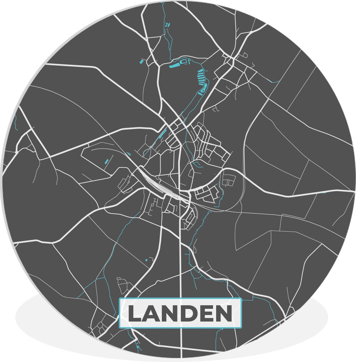 Wall Circle - Wall Circle Inside - België - Landen - City Map - Map - Blauw - Carte -... | bol.com
