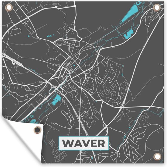 Tuinposters België – Waver – Stadskaart – Kaart – Blauw – Plattegrond ...