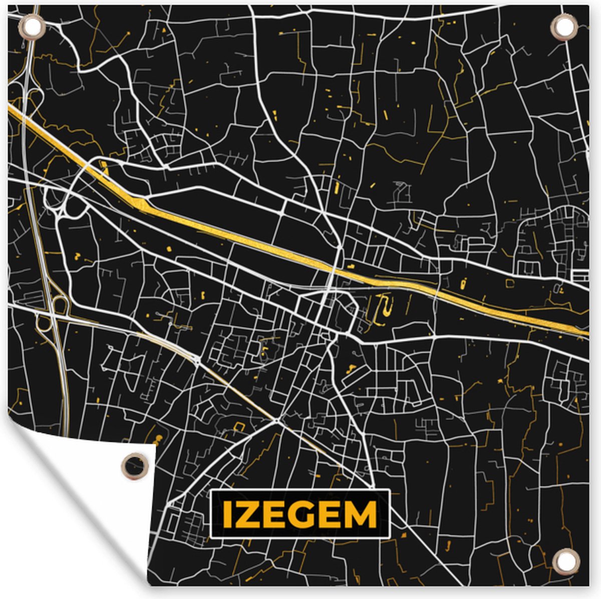 Tuindoek Plattegrond - Izegem - Kaart - Stadskaart - 100x100 cm | bol.com