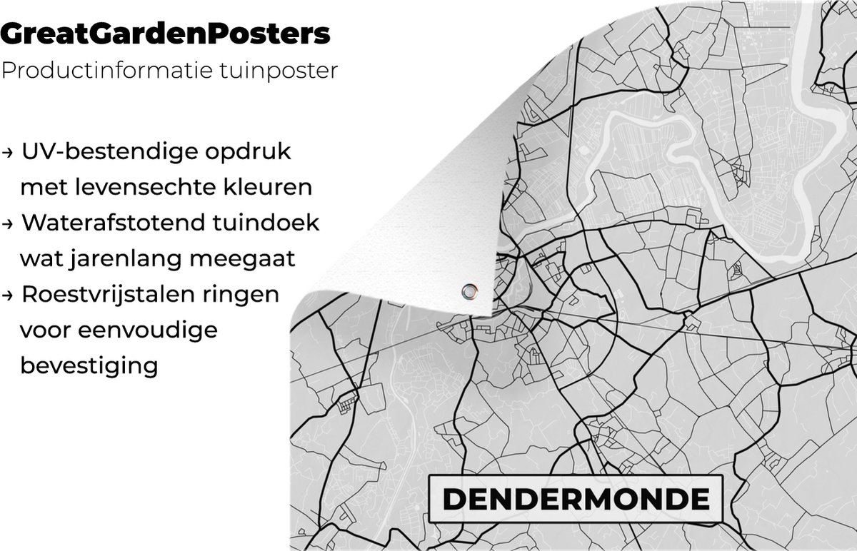 Tuinposters Zwart Wit – België – Plattegrond – Stadskaart – Kaart ...