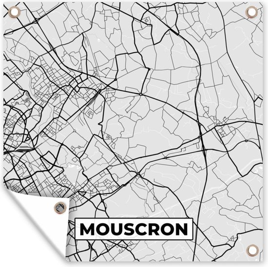 Tuindoek België – Mouscron – Stadskaart – Kaart – Zwart Wit ...