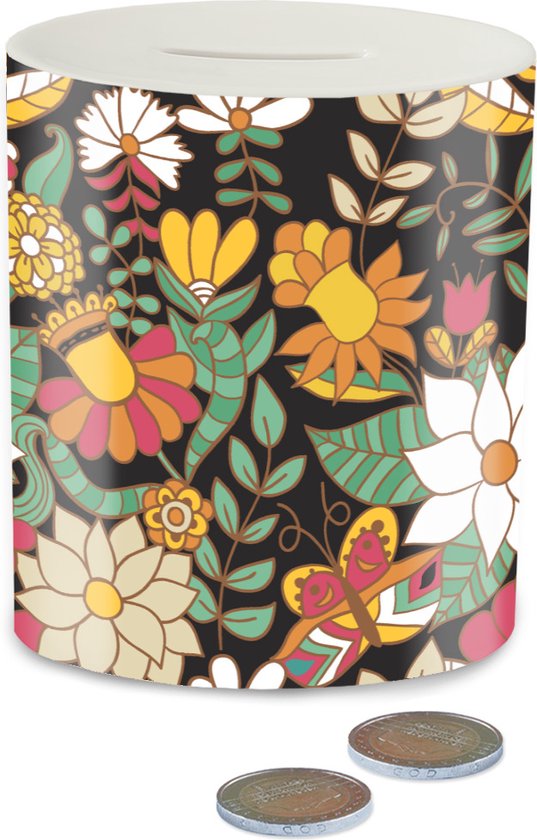 Spaarpot - Spaarblik - Design - Bloemen - Folklore - Spaarpotten ...