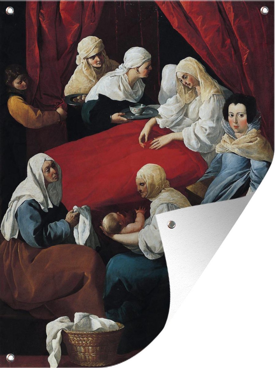 Tuin decoratie De bevalling van Maria - schilderij van Francisco de ...