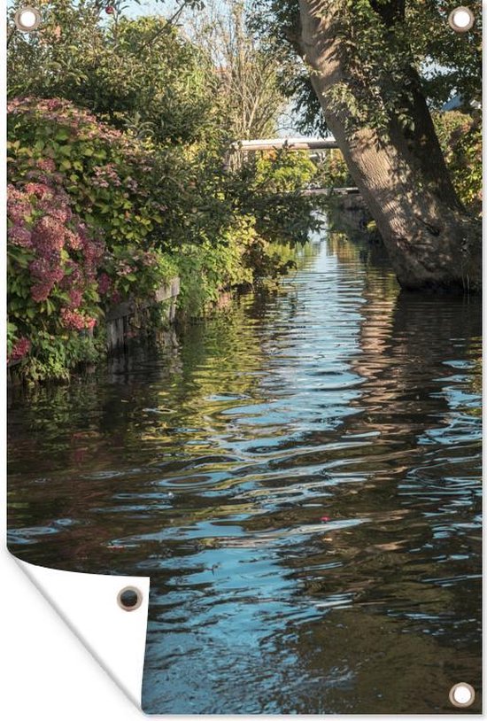 Waterways in Giethoorn affiche de jardin en vrac 120x180 cm - Toile de ...