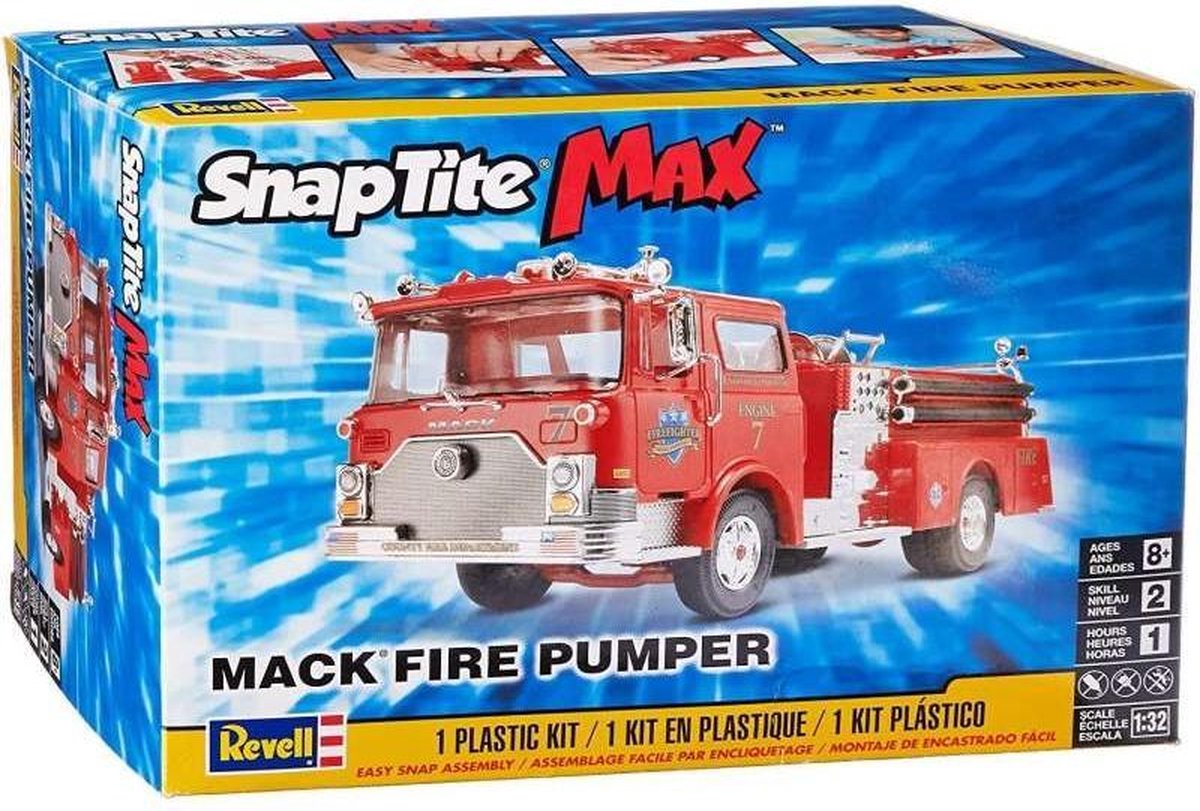 Revell 11225 Mack Fire Pumper - Snap Tite Brandweerauto (bouwpakket) 1: ...