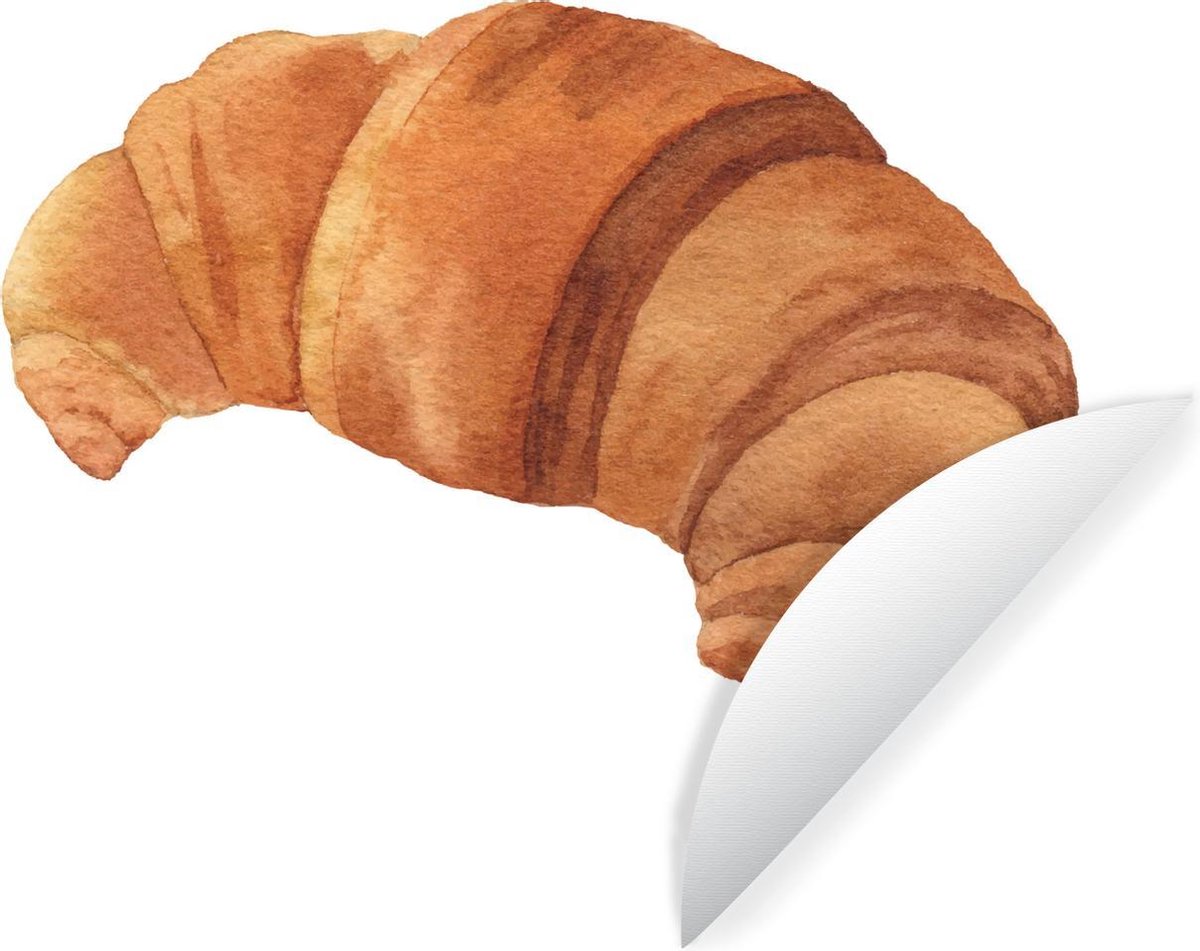 Illustration aquarelle d'un croissant mural autocollant papier peint ...