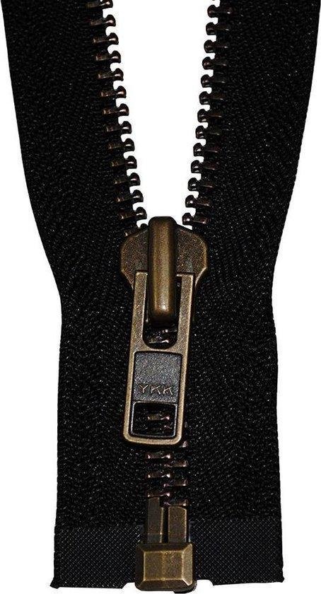 YKK Rits, zwart, deelbaar, Kopertandjes, lengte 75cm, per stuk. | bol