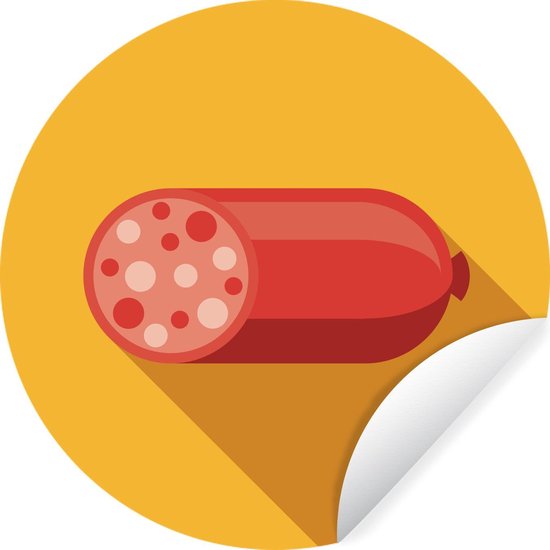 Illustration de chorizo coupé autocollant de papier peint cercle mural ...