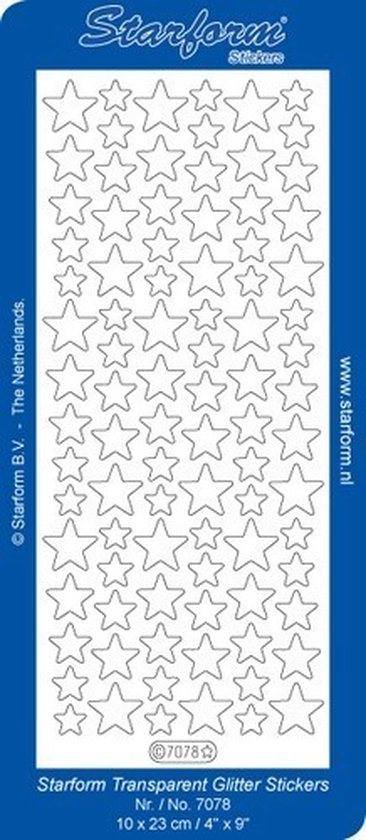 Starform Stickers Christmas Stars 10 (10 PC) - Tr.Glit./Silver - 7078. ...