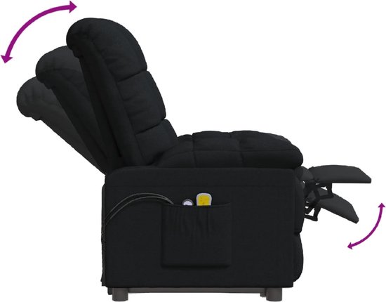 vidaXL Sta-op-massagestoel stof zwart - Sta-opstoel - Sta-opstoelen ...