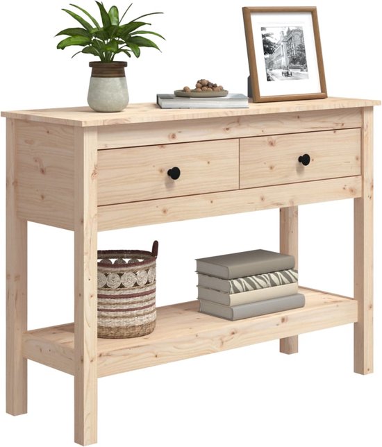 vidaXL Wandtafel 100x35x75 cm massief grenenhout - Wandtafel ...