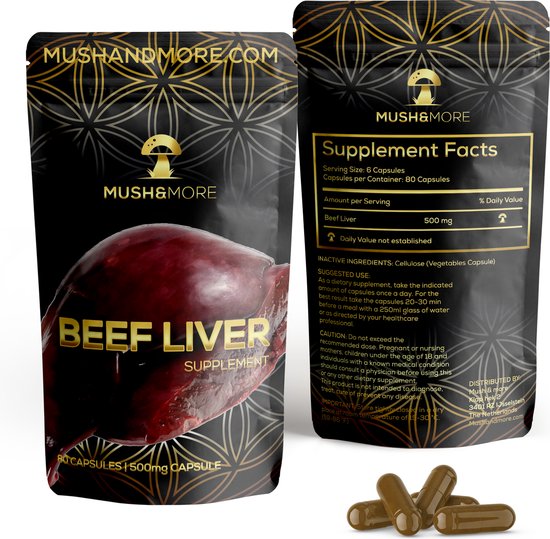 Beef Liver Capsules | Runderlever | 80 Capsules | Biologisch | Bron van ...